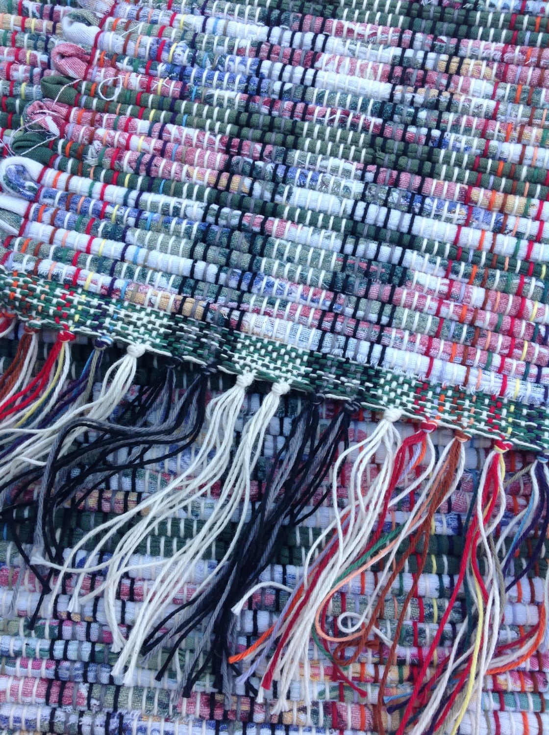 Loomed Rag Rug White Pink Rose Lavender Blue Green Hunter - Etsy