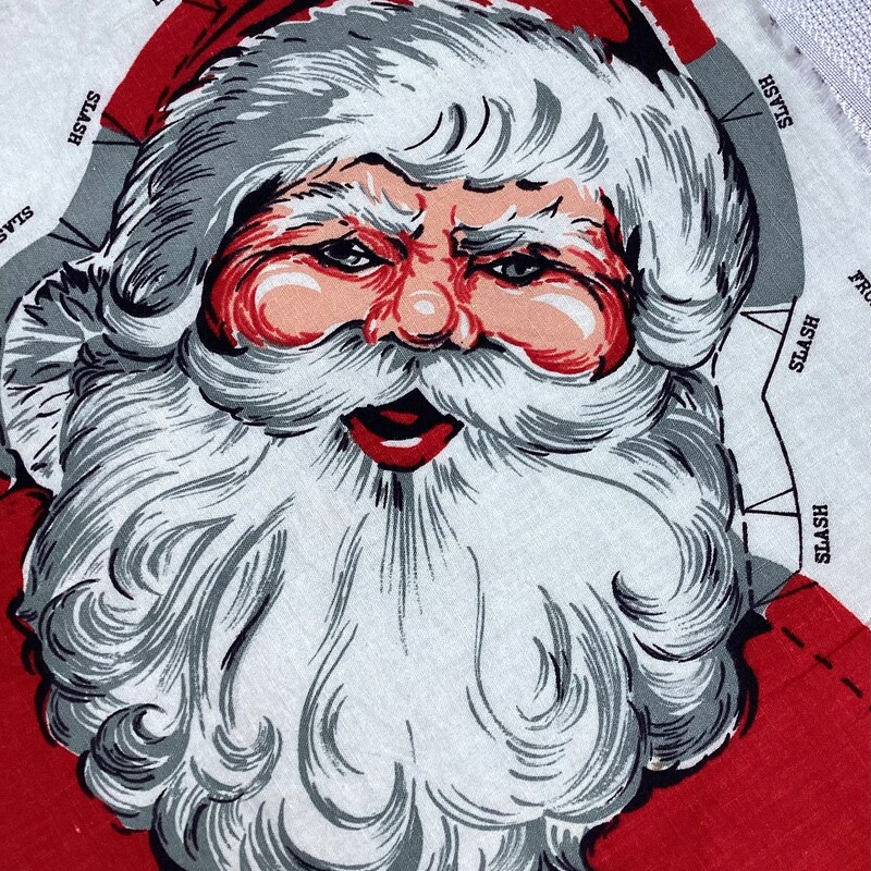Vintage Santa Fabric - Etsy