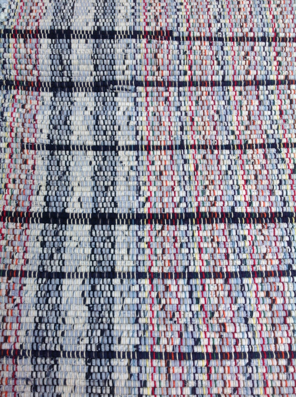 Ragrug 67 X 26 Handwoven White Powder Blue Navy Blue Midnight Blue Hand ...