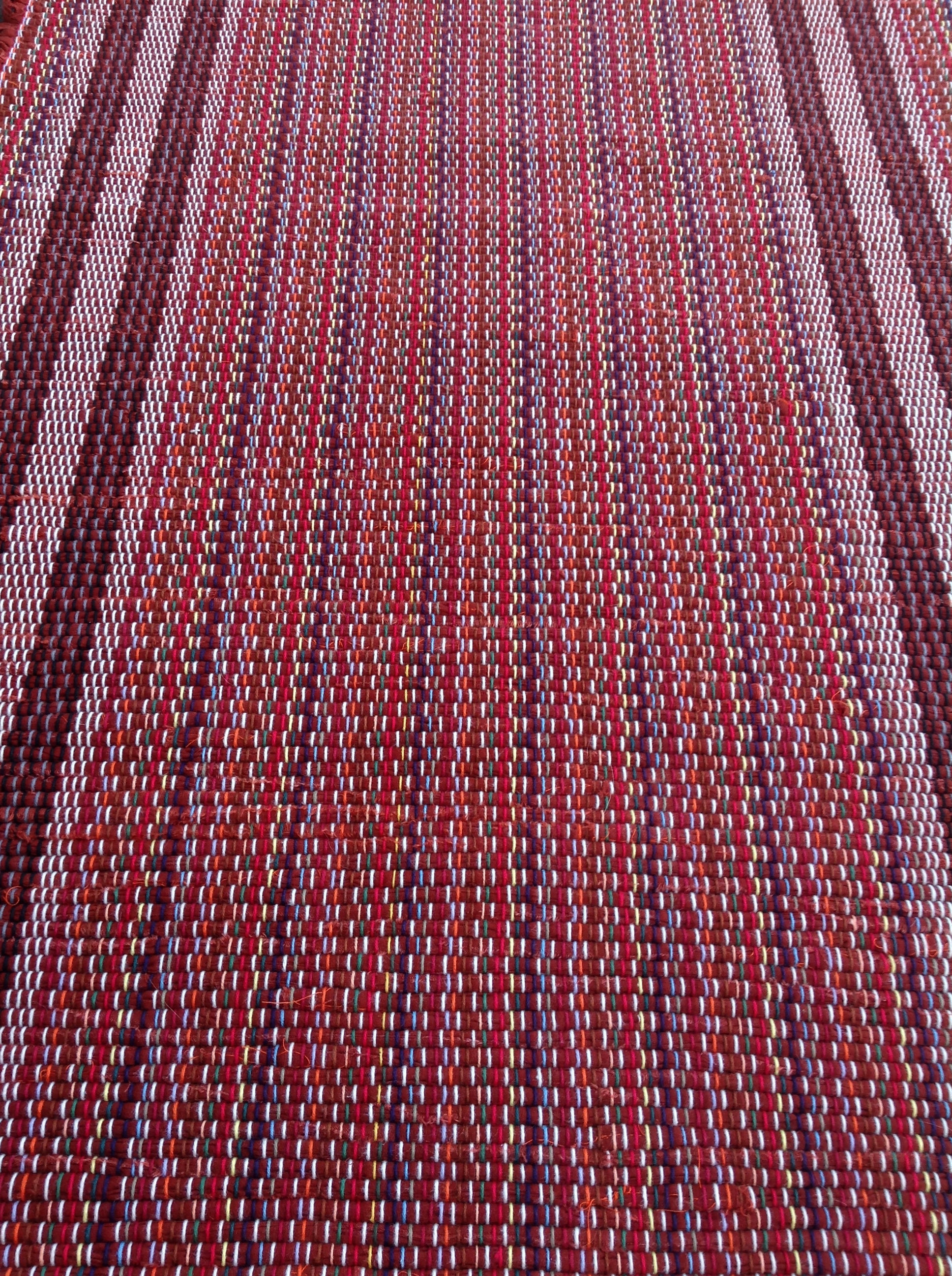 Rust colored rag rug 55 x 26 Hand woven | Etsy