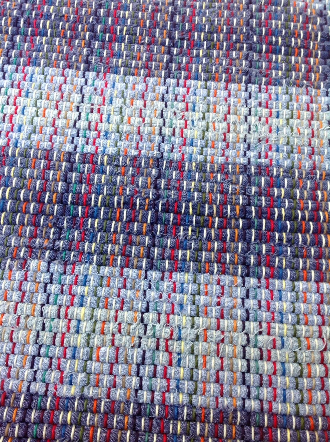 Shades of Blue Rag Rug 52x26 Hand Woven Repurposed | Etsy