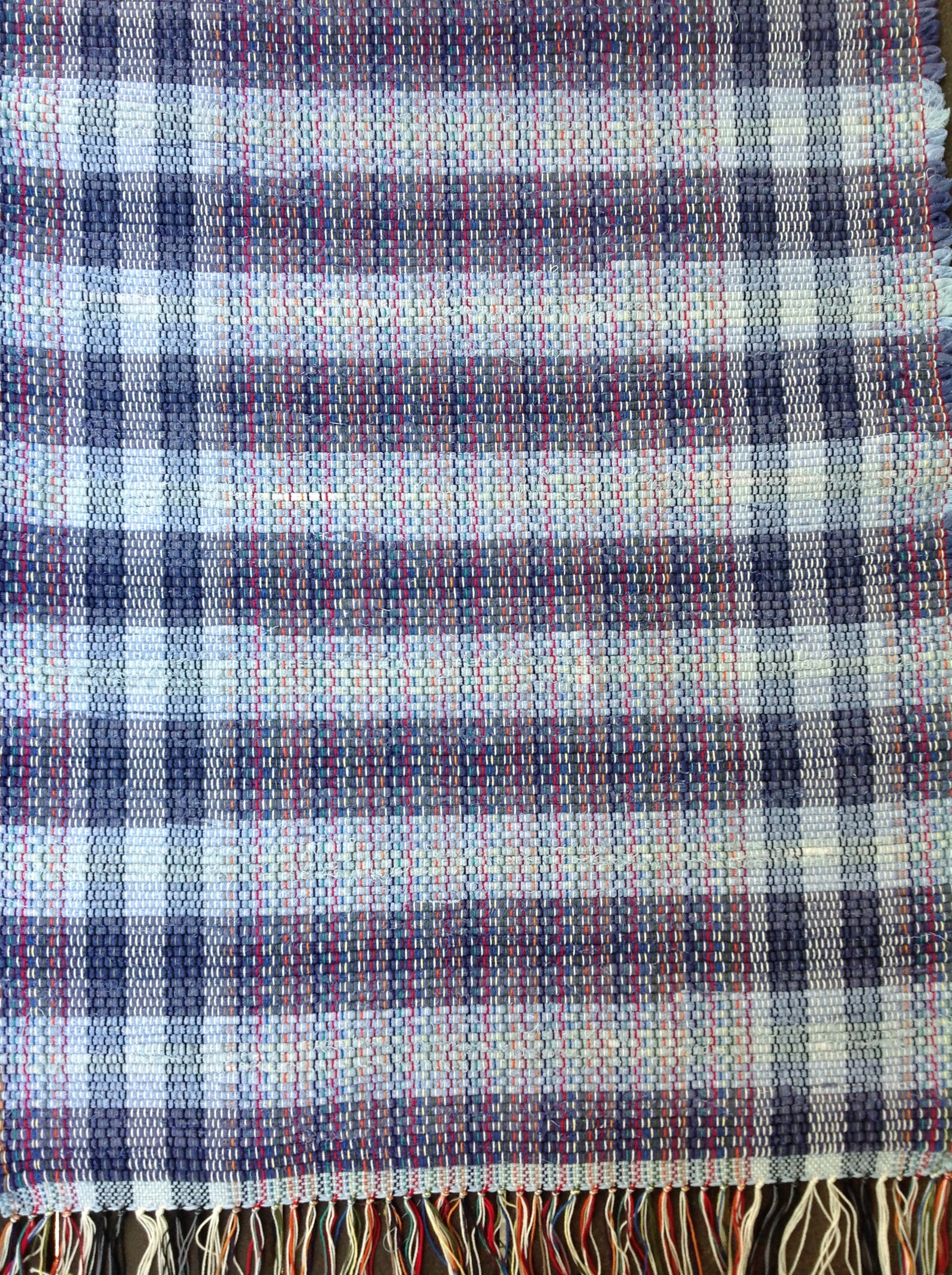 Shades of Blue Rag Rug 52x26 Hand Woven Repurposed - Etsy