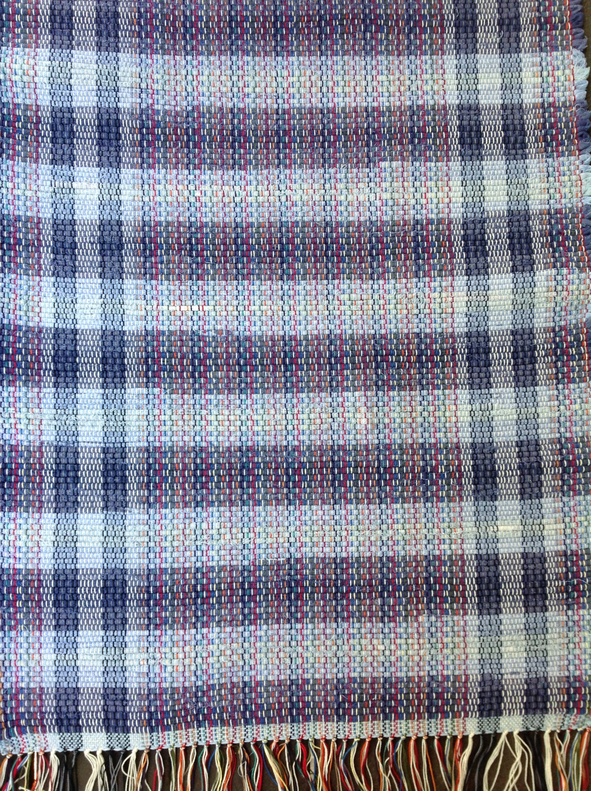 Shades of Blue Rag Rug 52x26 Hand Woven Repurposed - Etsy