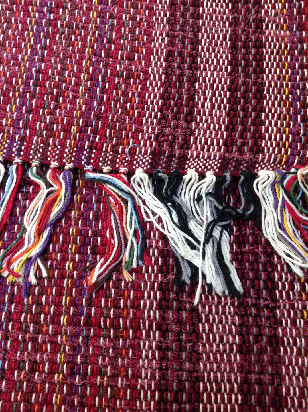 25 X 26 Handwoven Rag Rug Deep Burgandy Repurposed - Etsy