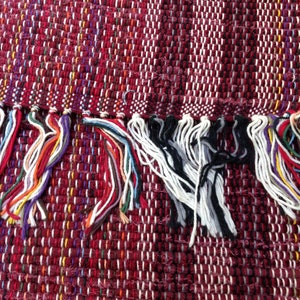 25 X 26 Handwoven Rag Rug Deep Burgandy Repurposed Damask Table Cloth ...