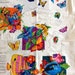TROPICAL ISLAND APPLIQUES 2 Fabric Panels Brilliantly Colored ...