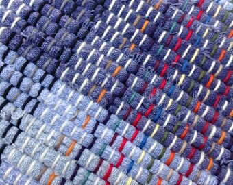 Blue Rag Rug - Etsy