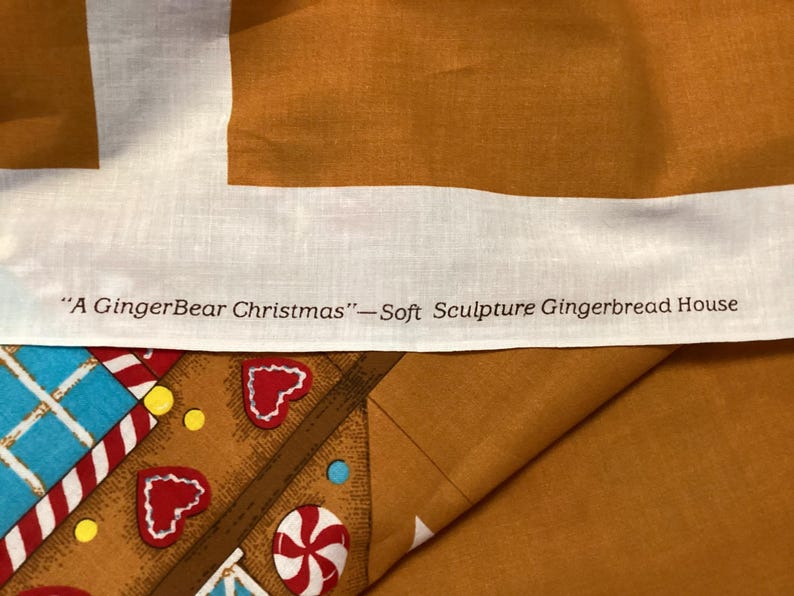 A GINGERBEAR CHRISTMAS Gingerbread House Soft Sculpture Fabric Panel ...