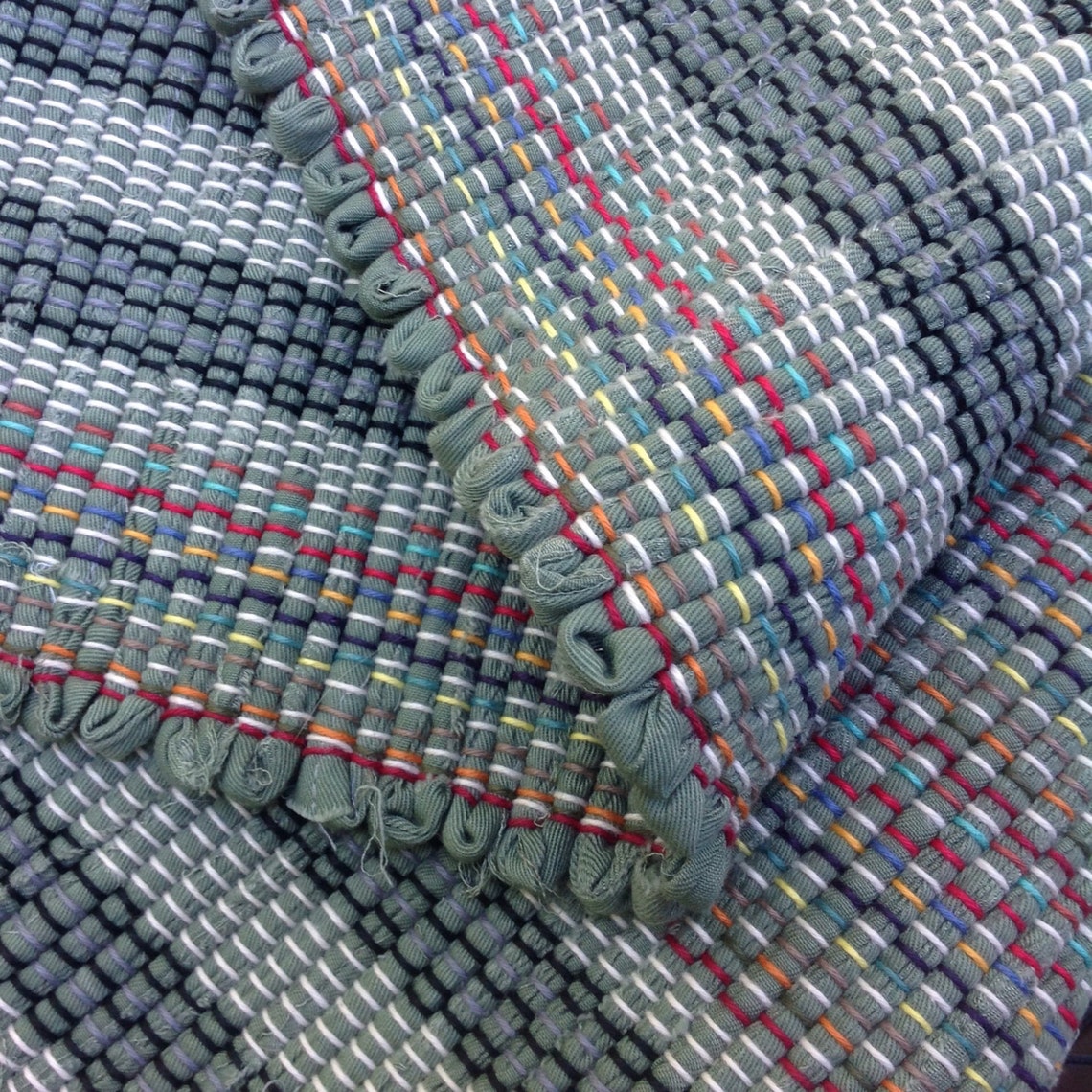 Army Green Dark Olive Green Rag Rug 48 X 26 Hand - Etsy