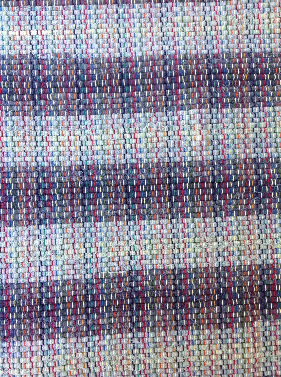 Shades of Blue Rag Rug 52x26 Hand Woven Repurposed | Etsy