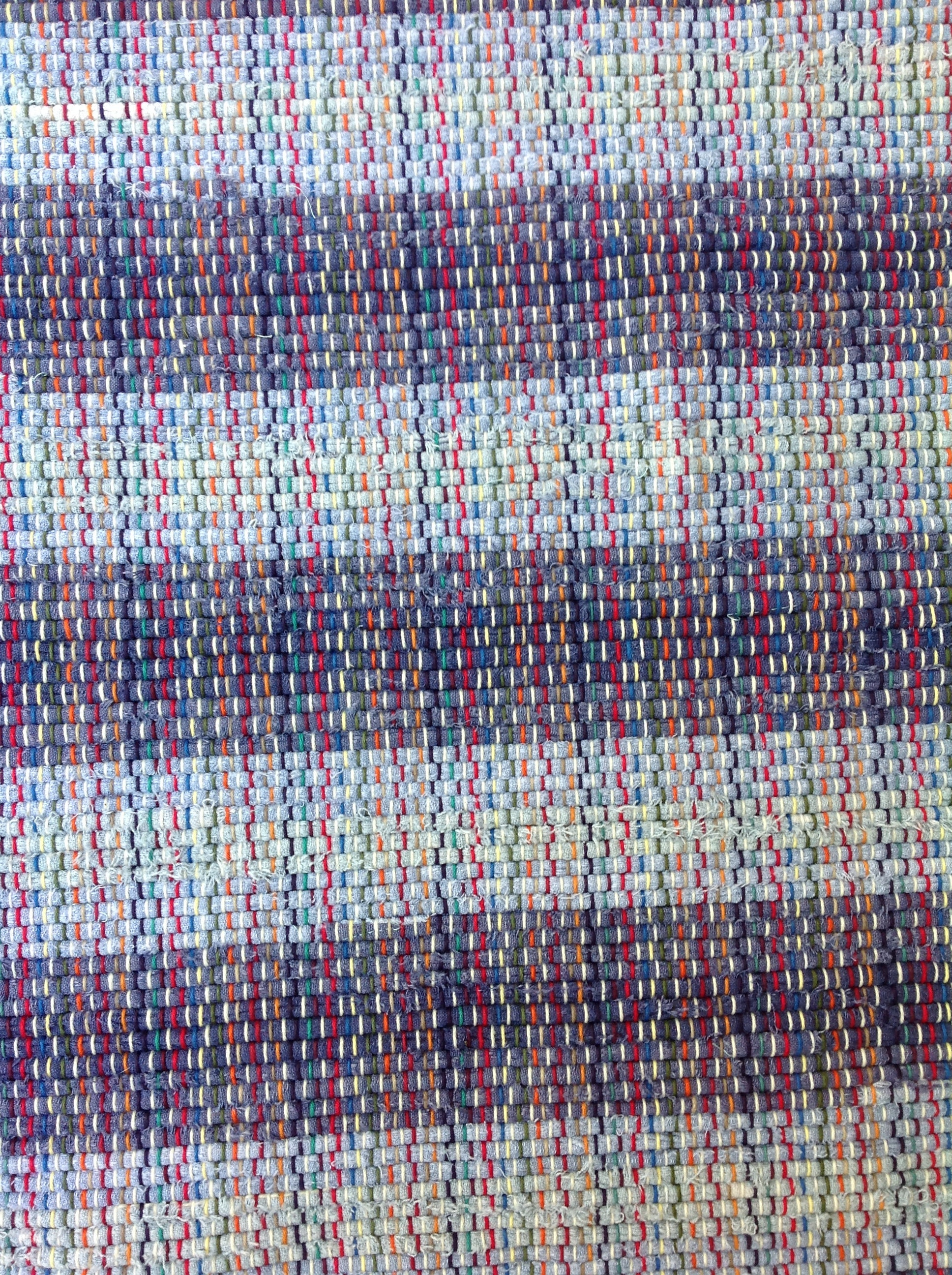 Shades of Blue Rag Rug 52x26 Hand Woven Repurposed - Etsy