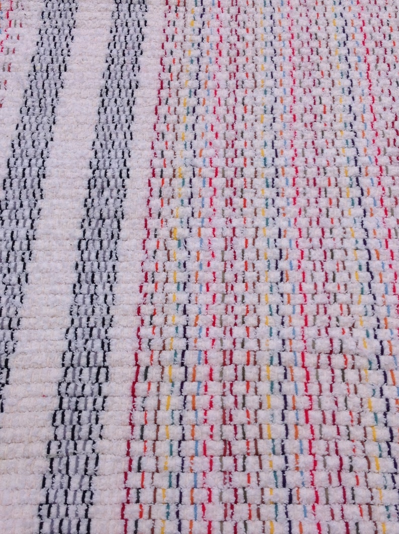 White Rag Rug 55 X 26 Hand Woven Winter White - Etsy