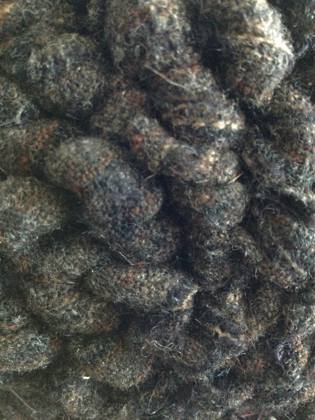 Wool Rag Rug 47”x26" Hand Woven Black With Caramel Onyx Dark Gray ...