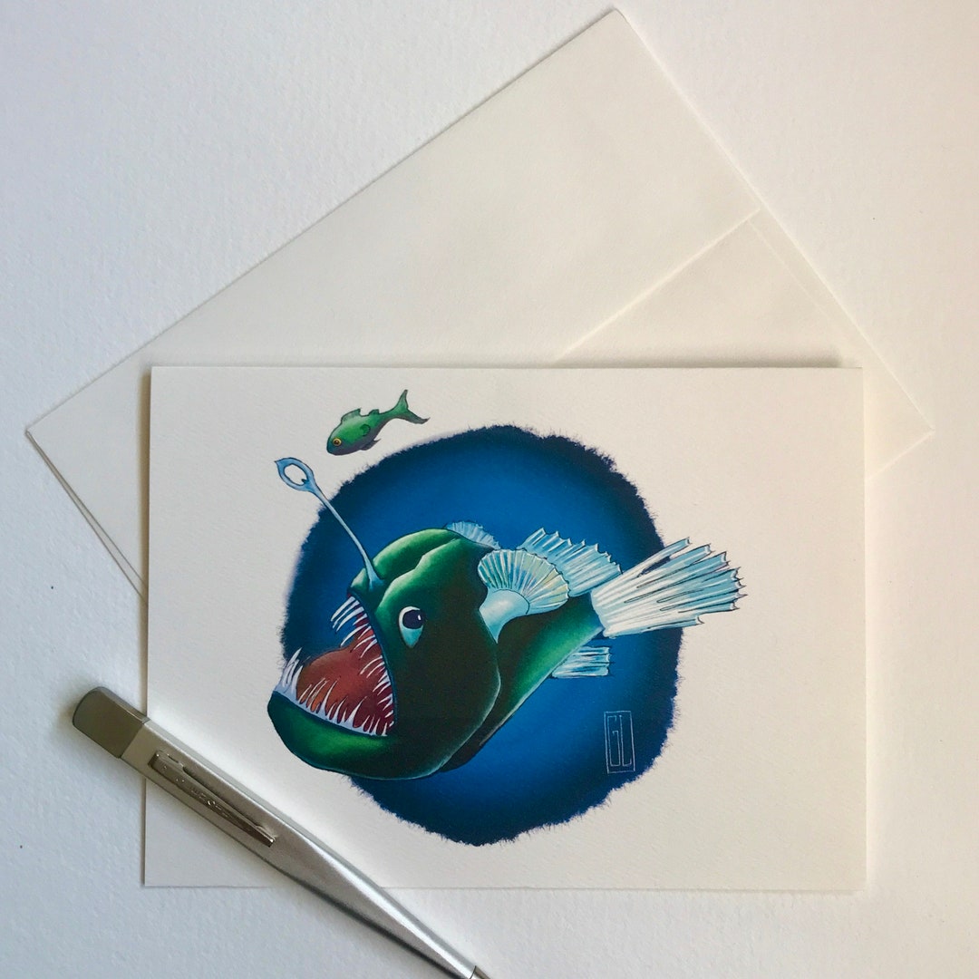 Anglerfish Greeting Card - Etsy