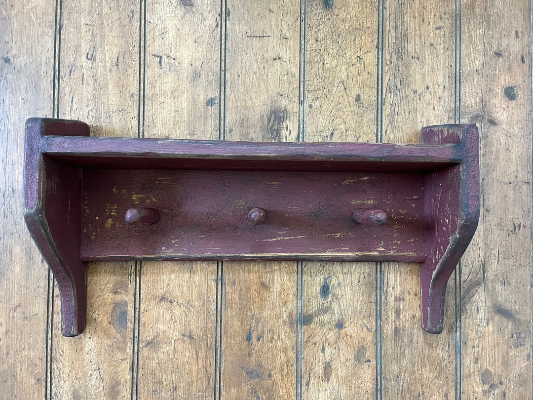 Primitive Peg Shelf in Deep Red 18 - Etsy