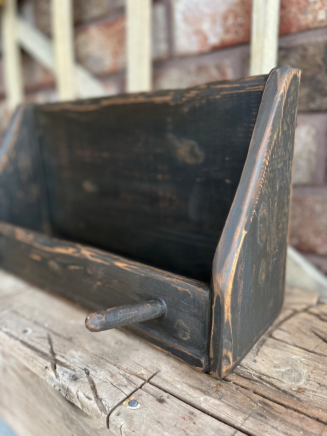 Primitive Bowl Shelf W/ Pegs - MADE TO ORDER - Choose Your Color Finish ...