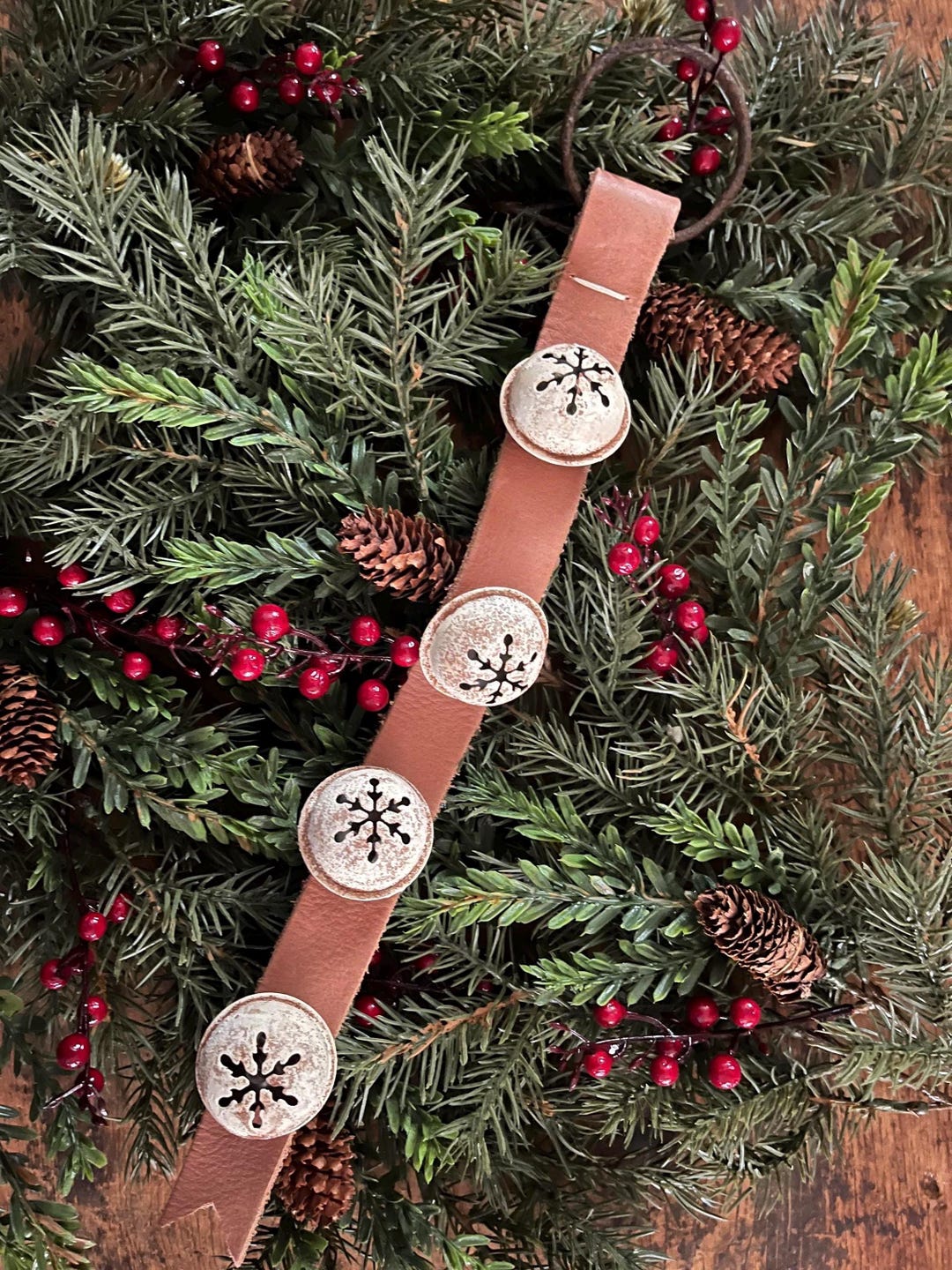 Worn Leather Sleigh Bell Strap - Etsy