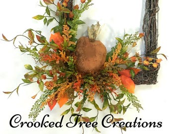 Square fall wreath | Etsy