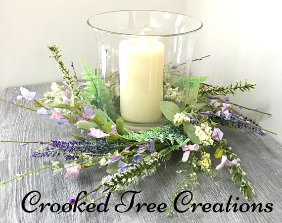 Spring Candle Ring Spring Wreath Spring Centerpiece Pastel | Etsy
