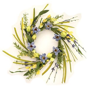 Spring Candle Ring Spring Wreath Spring Centerpiece Blue - Etsy