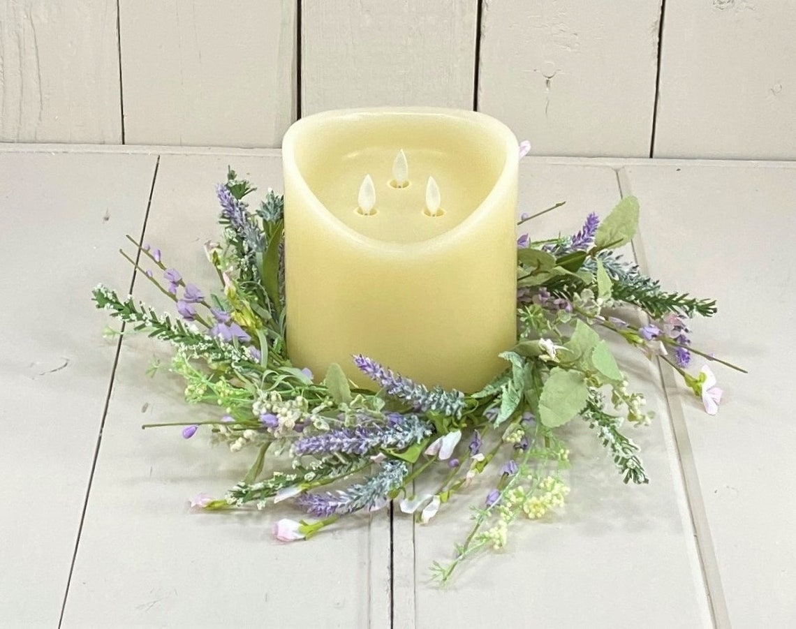 Spring Candle Ring Spring Wreath Spring Centerpiece Pastel - Etsy