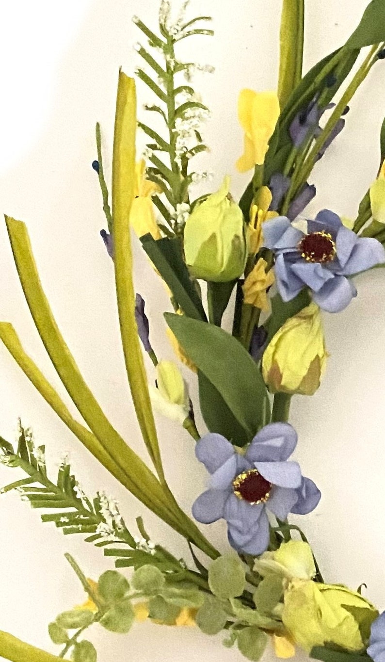 Spring Candle Ring Spring Wreath Spring Centerpiece Blue - Etsy