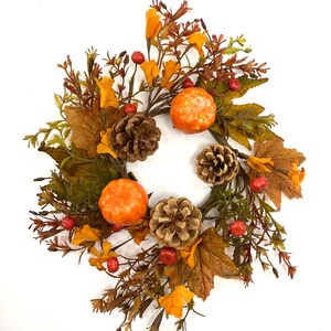 Small Fall Candle Ring Fall Pumpkin Wreath Pumpkin Candle - Etsy