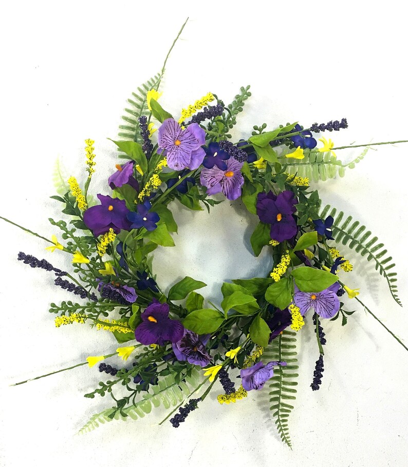 Spring Candle Ring Spring Wreath Pansy Candle Ring Pansy - Etsy