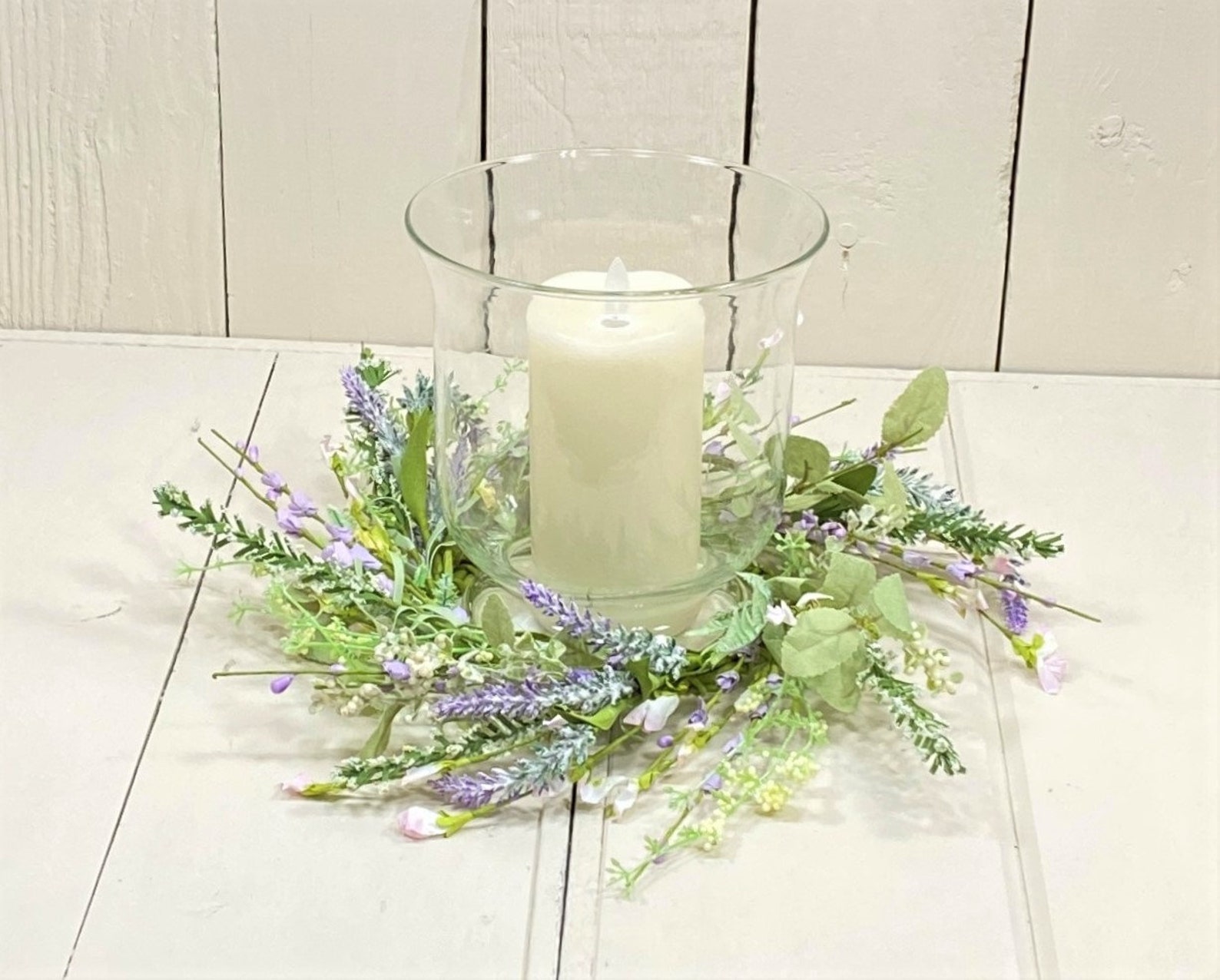 Spring Candle Ring Spring Wreath Spring Centerpiece Pastel - Etsy