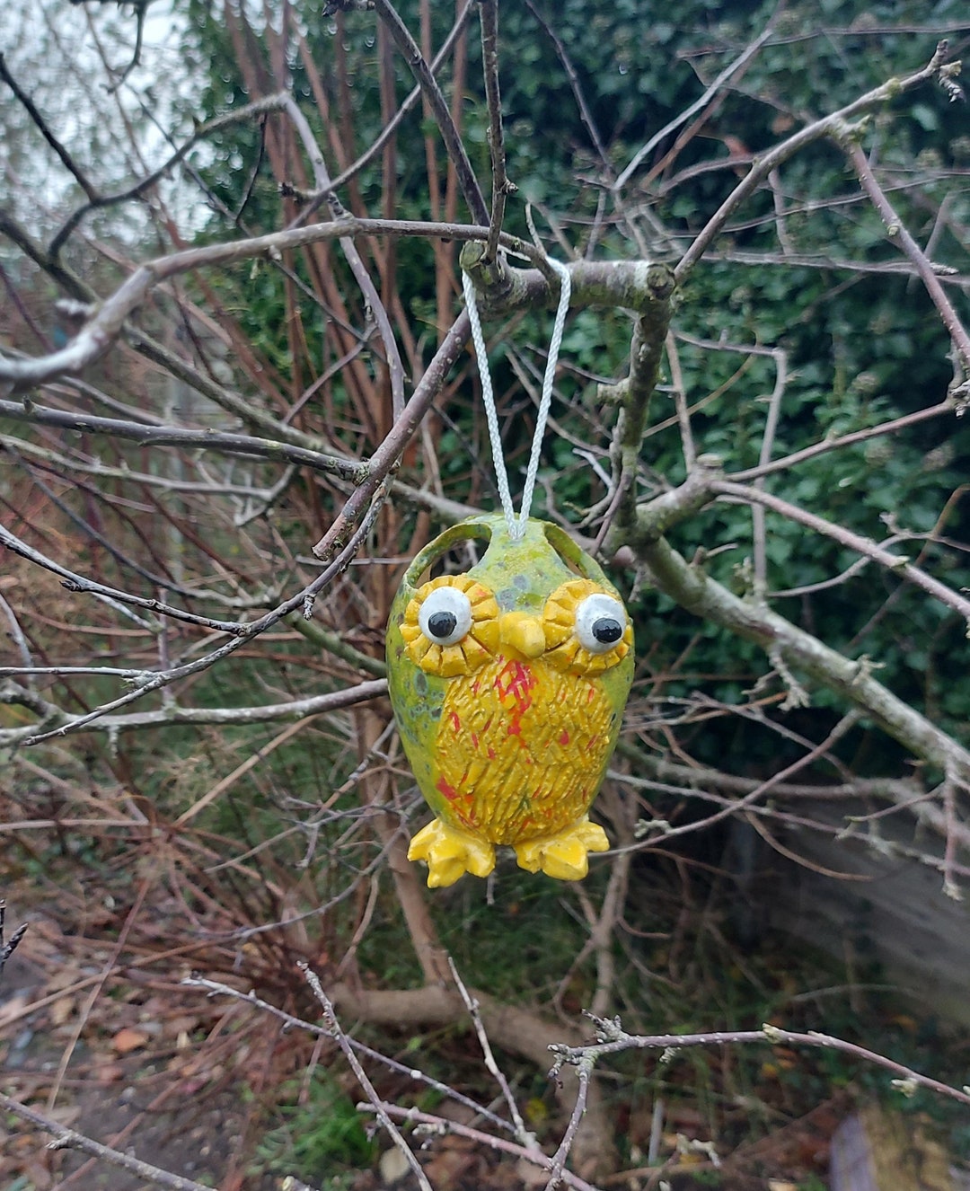 Small Owl Bird Feeder for Sunflower Seeds/ Suet Sticks, Feeder for ...