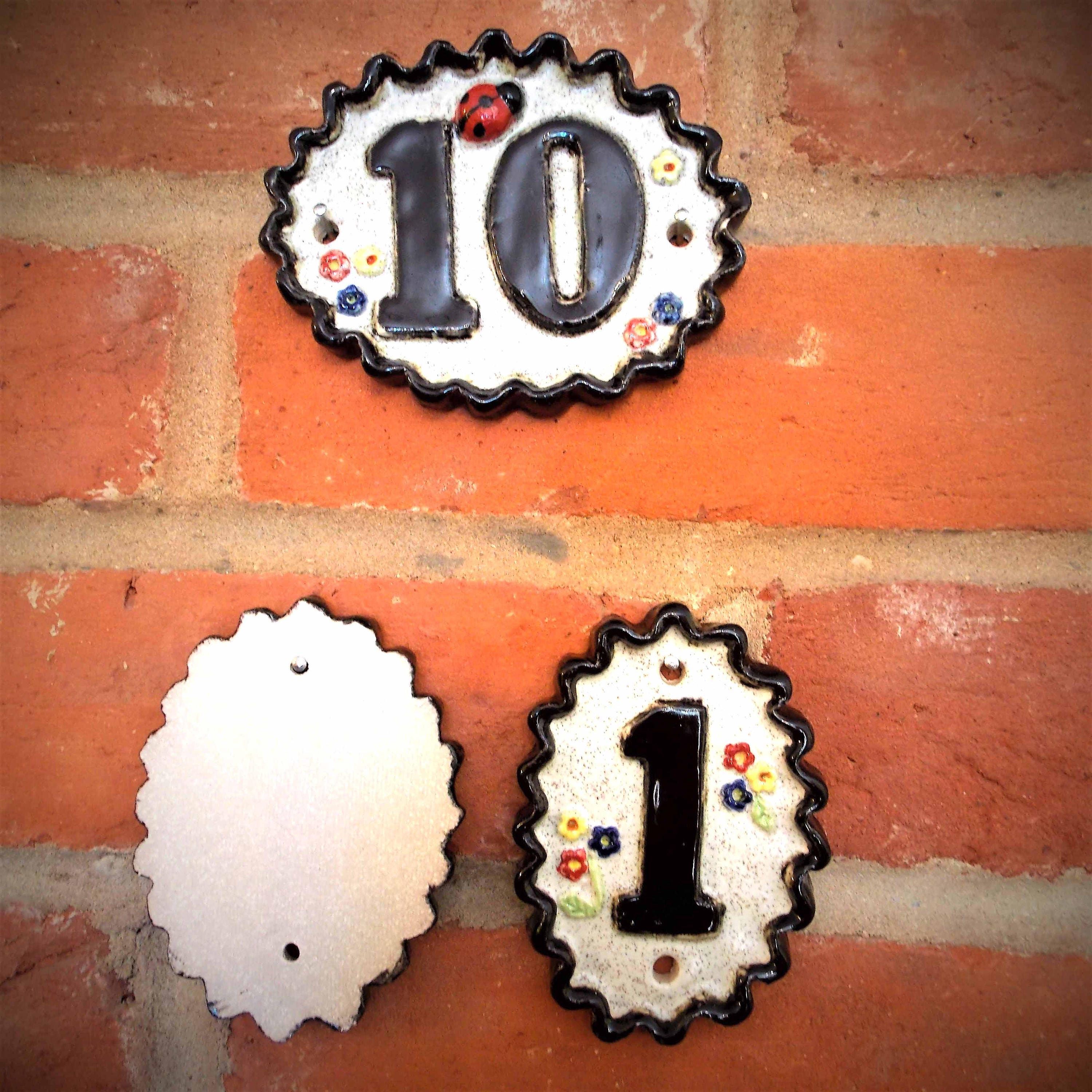Ceramic House Numbers 10 19 Door Sign Numerals - Etsy UK