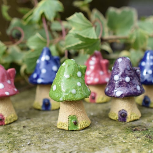 Mini Ceramic Mushroom Houses for Planter Fairy Garden - Etsy UK