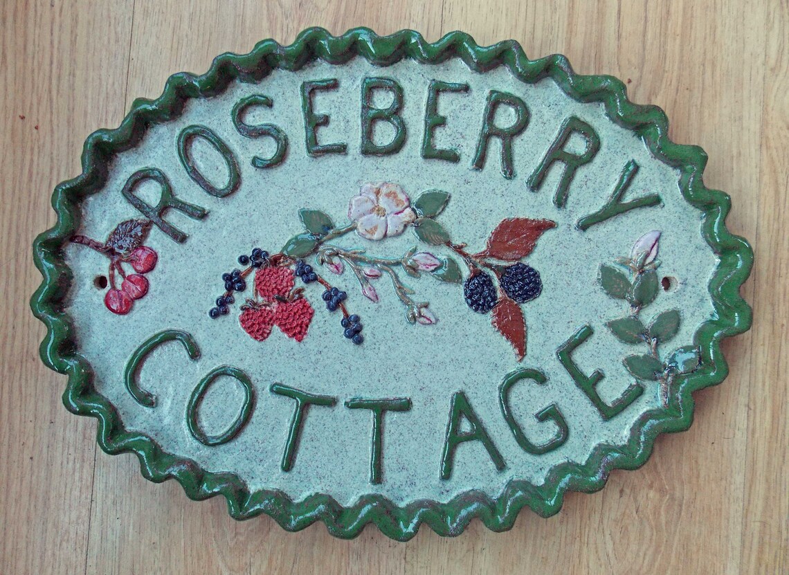 Ceramic House Name Sign personalised for You Made to 0rder - Etsy