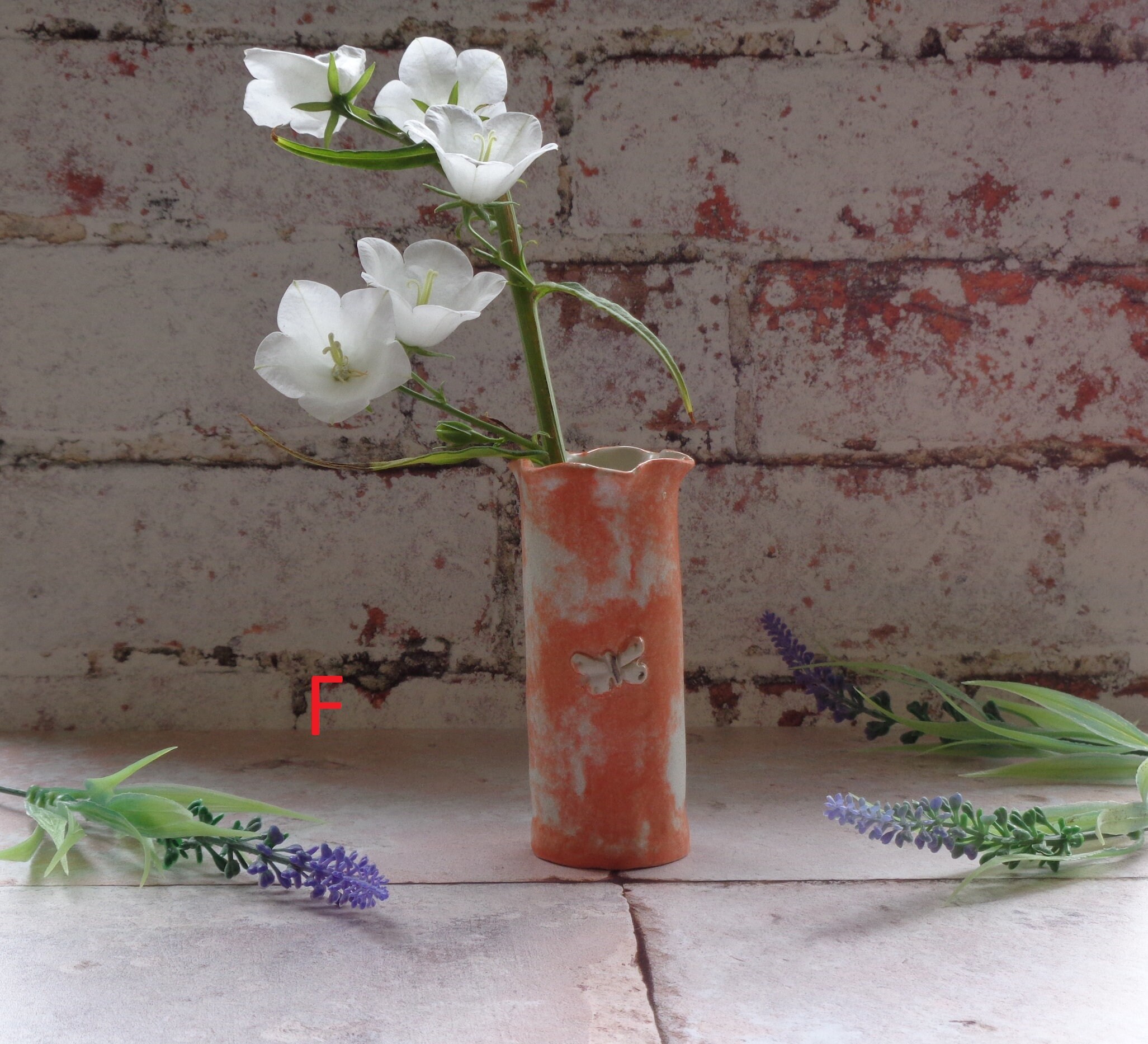 Small Posy Flower Vase With Butterfly Design. Ceramic Mini Vases - Etsy UK