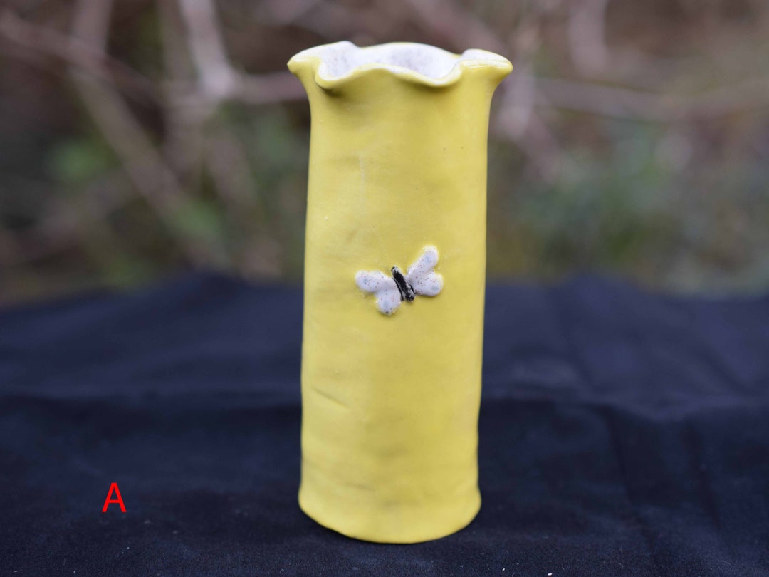 Small Posy Flower Vase With Butterfly Design. Ceramic Mini Vases - Etsy UK