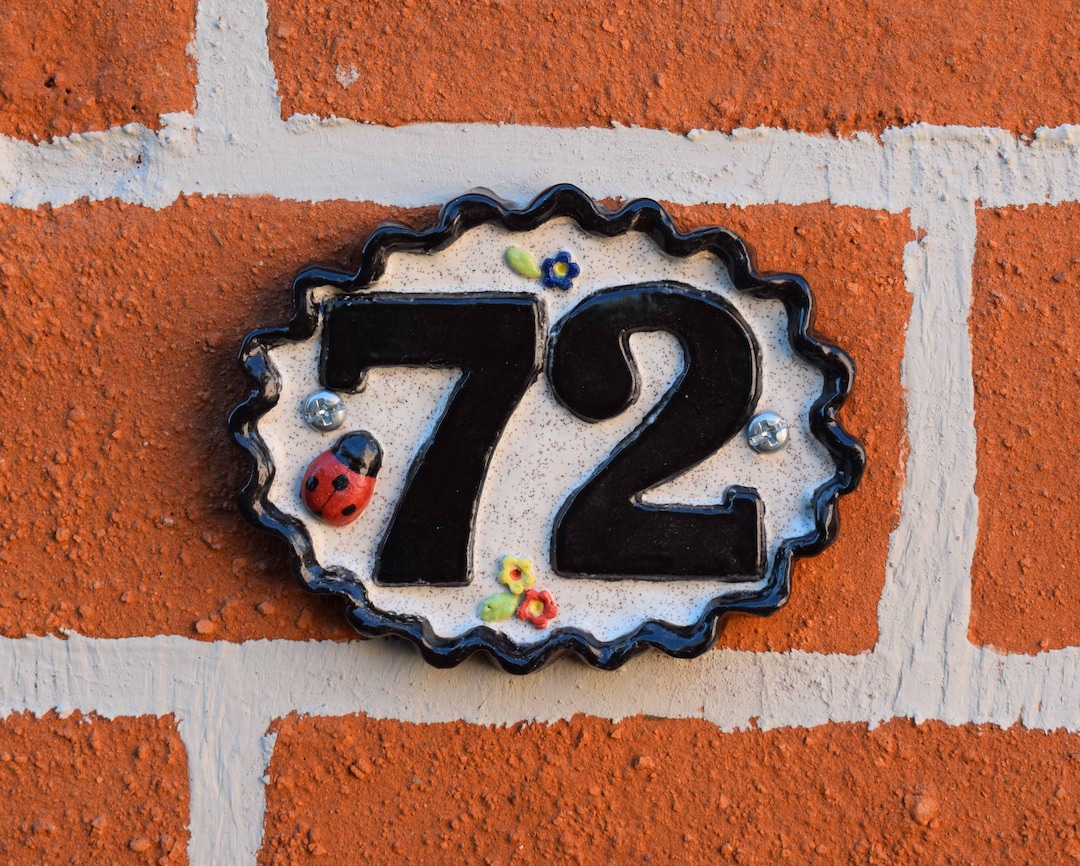 Ceramic House Plaque/sign Numbers 20 + , and 1b/ 2b Door Numbers Made ...