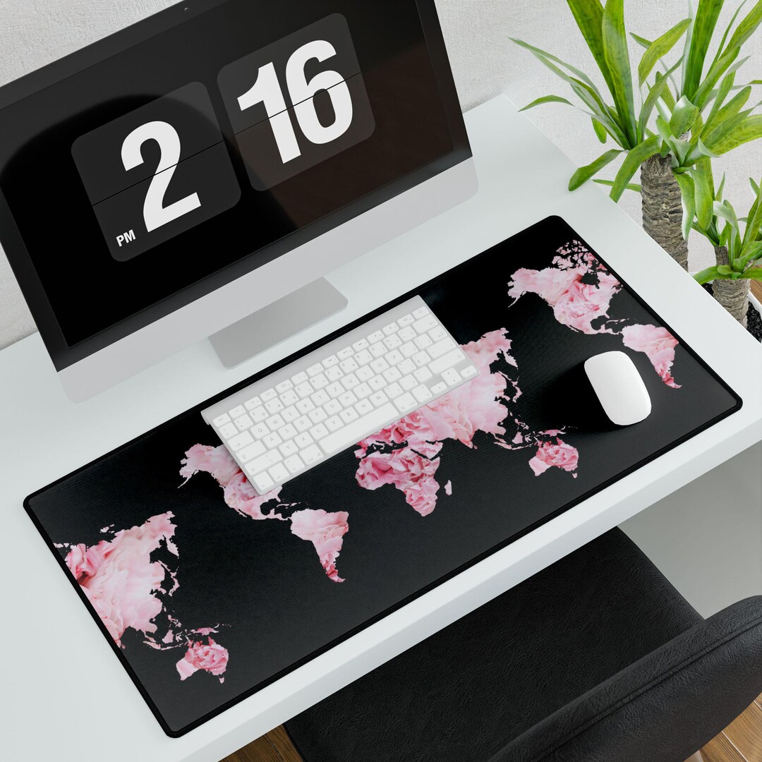 World Map Desk Mat: Vibrant Home Office Decor - Etsy