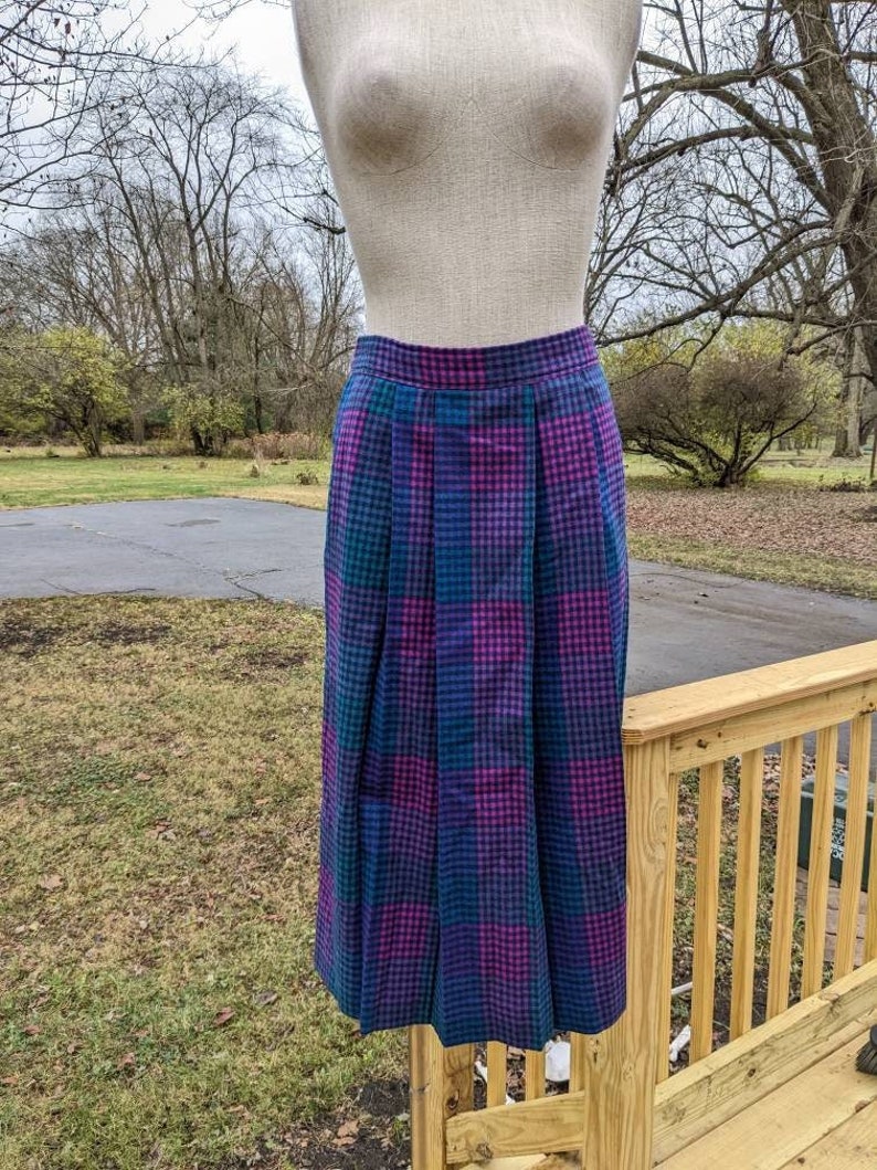 Vintage 60s Pendleton Wool Check Skirt - Etsy