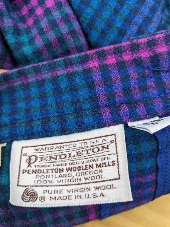 Vintage 60s Pendleton Wool Check Skirt - Gem