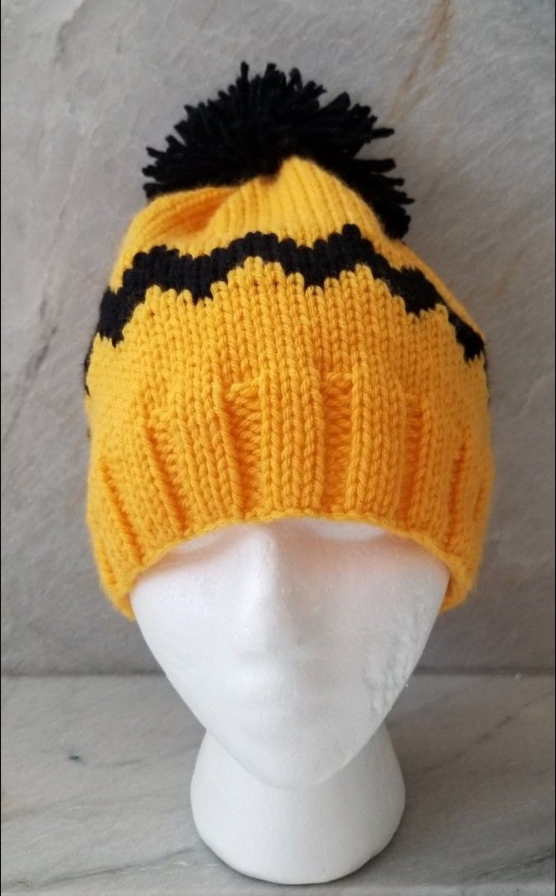 Charlie Brown Inspired Beanie With Pompom. - Etsy