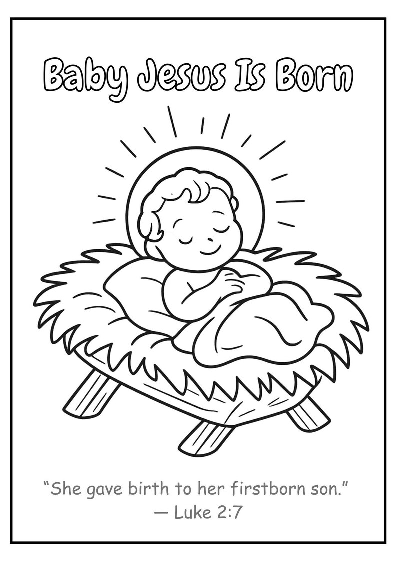 The Night Jesus Was Born – A Preschool Nativity Coloring Book - Etsy