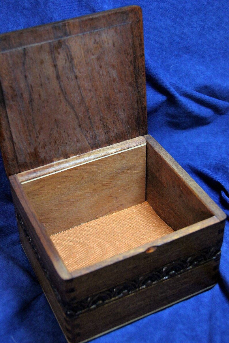 Hand-carved Wooden Box Re-purposed Cigar Box African Design | Etsy