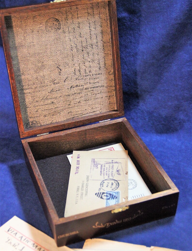 Wooden Keepsake / Letter Box Collage/decoupage With Vintage | Etsy