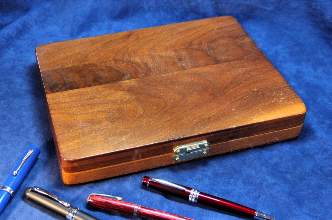 Fountain Pen Collection Storage Case, Re-purposed Wooden Cutlery Box ...