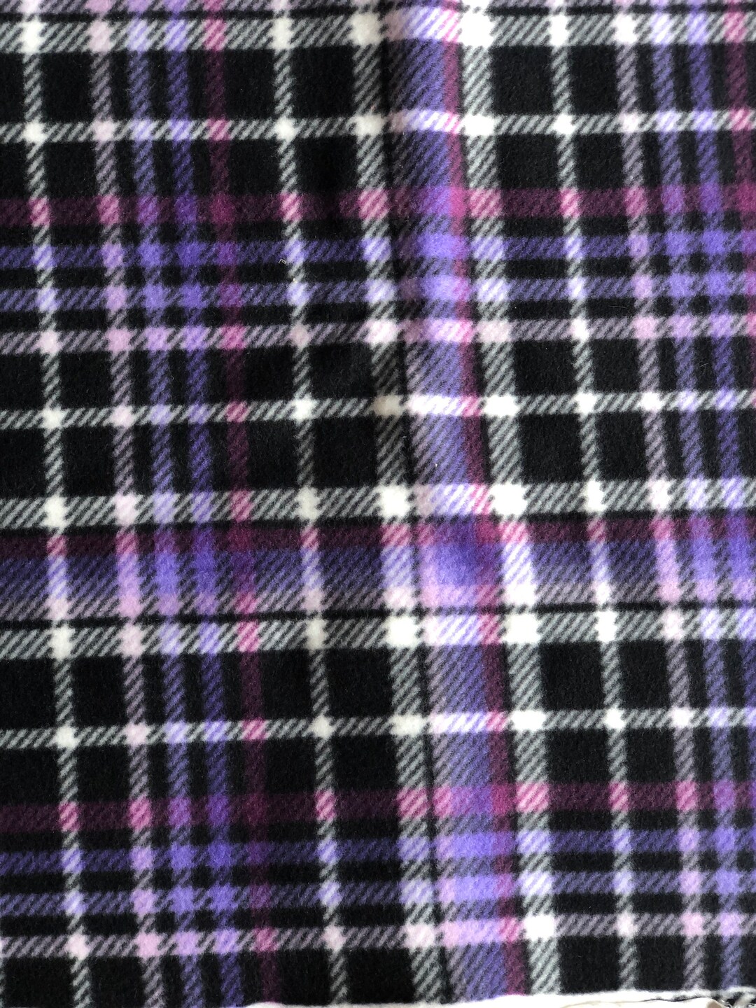 Purple and Black Plaid Reversible Blanket With a Black Backing - Etsy