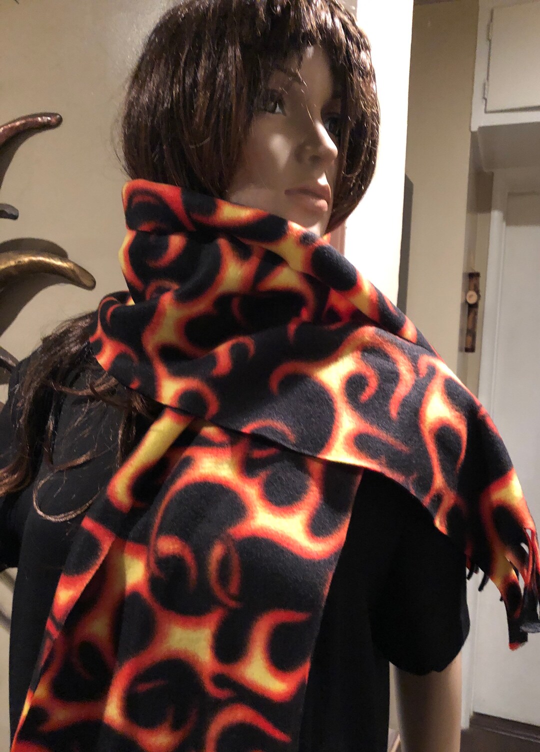 Flames Fleece Scarf Style Teen-adult Ready to Ship - Etsy