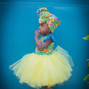 Kente Dress, Girls Ankara Dress, Ankara Tutu, African Print Dress ...