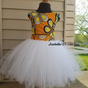 Orange-yellow-green Flower Dress, Liputa Tutu Dress, Ankara Dress ...