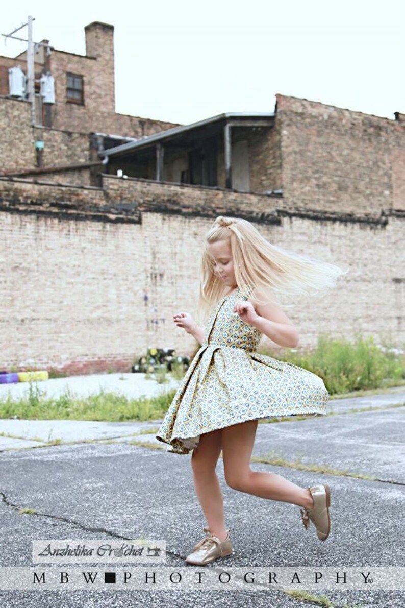 Metallic Gold Dress Geometric Girl Dress Girls Special - Etsy