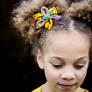 Kente Flower Hair Clip, Yellow Ankara Barrette, Crochet Detail - Etsy